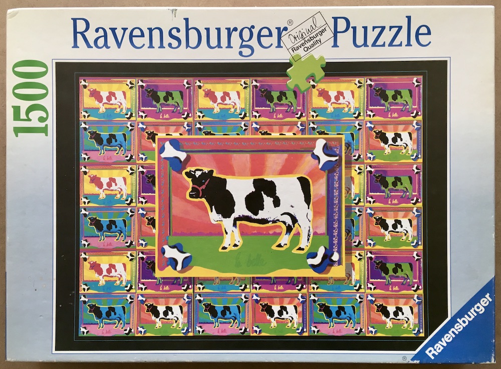 1500, Ravensburger, Rainbow Cow, Unknown Artist - Rare Puzzles