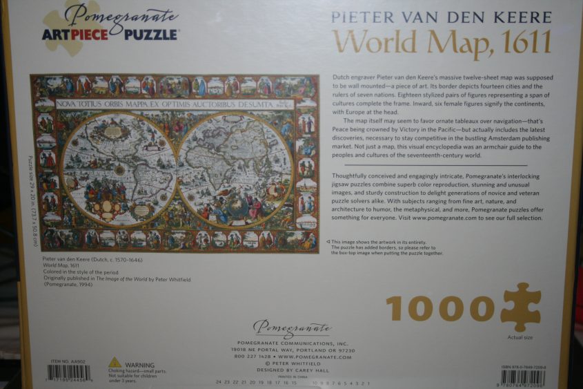 1000, Pomegranate, World Map 1611, Van den Keere - Rare Puzzles