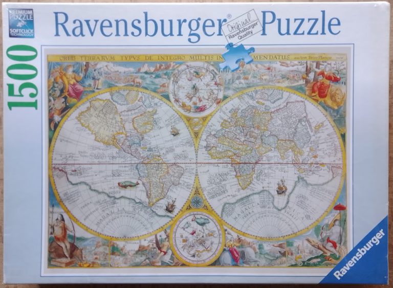 1500, Ravensburger, World Map 1594, Plancius - Rare Puzzles