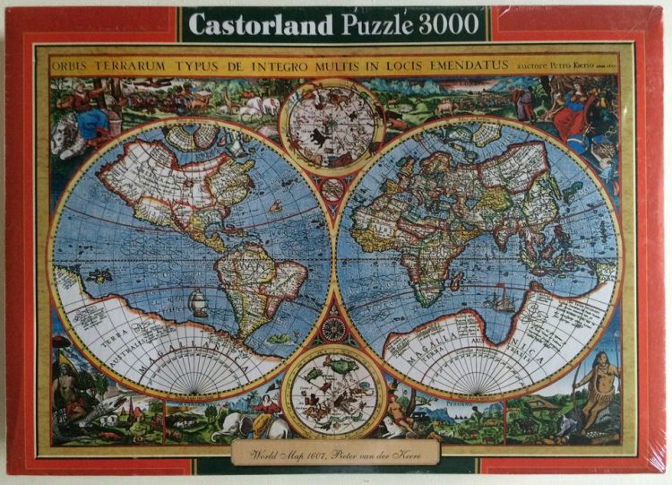 3000, Castorland, World Map 1607, Pieter van den Keere - Rare Puzzles