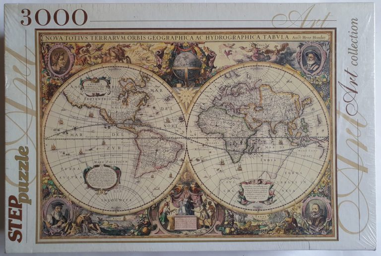 3000, Step, Historical World Map, Henricus Hondius - Rare Puzzles