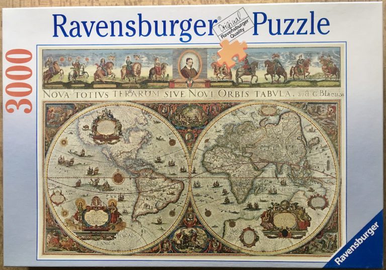 3000, Ravensburger, World Map, 1665, Willem Blaeu - Rare Puzzles