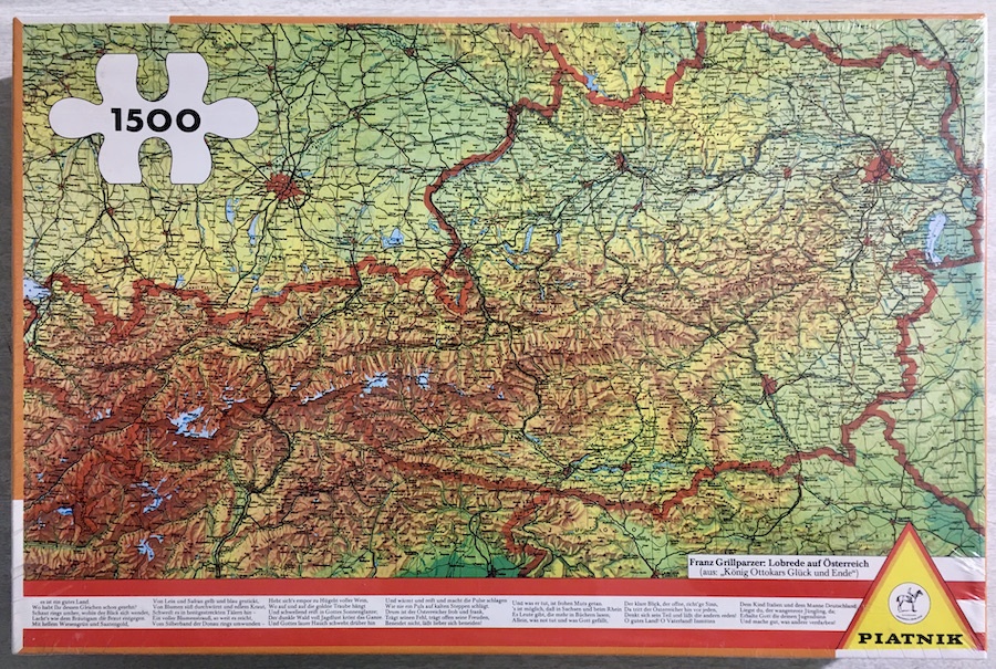 1500, Piatnik, Map of Austria - Rare Puzzles