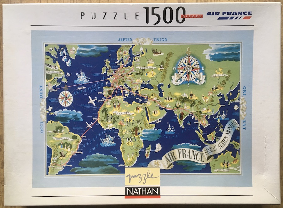 1500, Nathan, Illustrated World Map, Lucien Boucher - Rare Puzzles