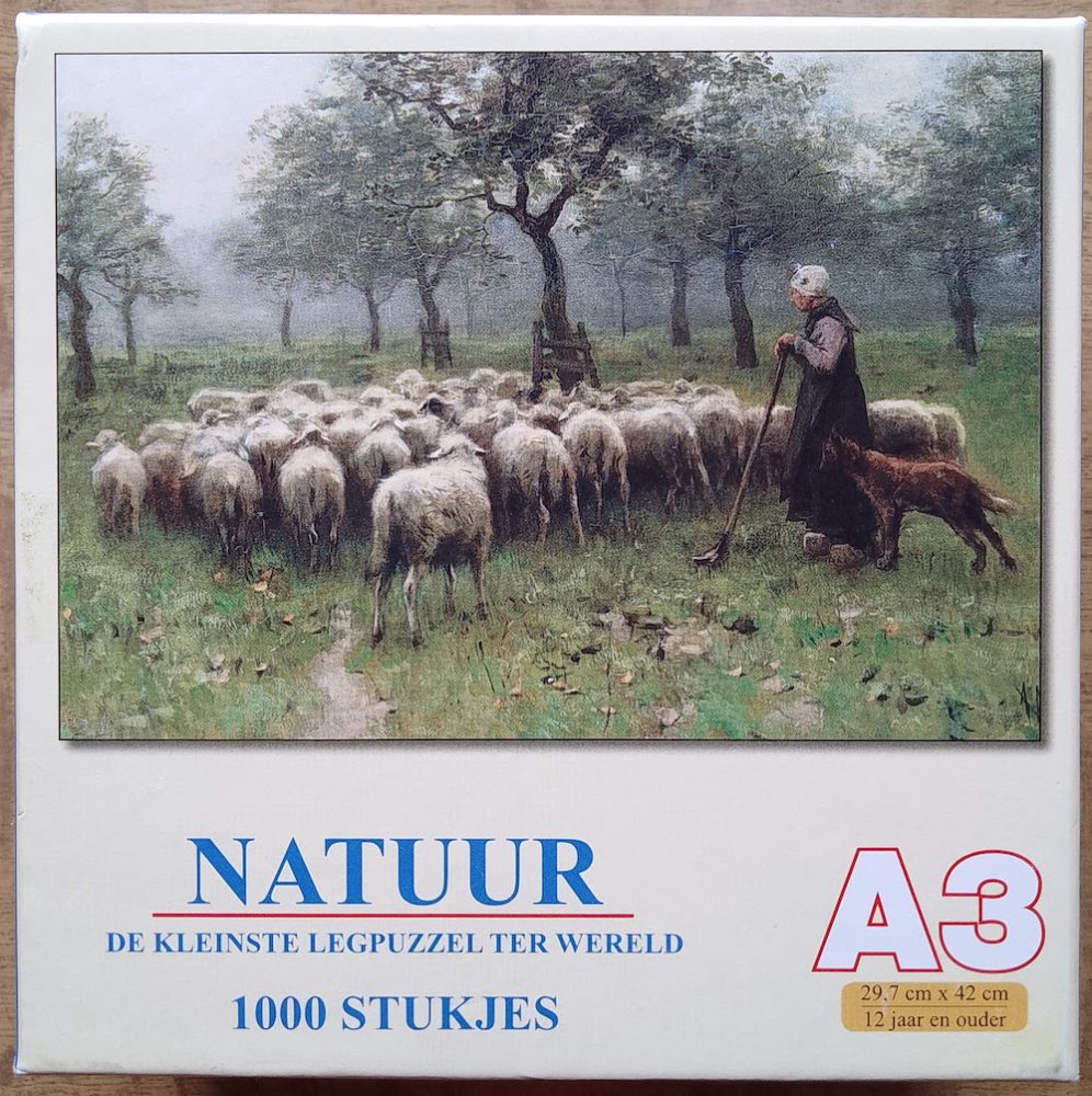 1000, Van der Meulen, Shepherdess with a Flock of Sheep - Rare Puzzles